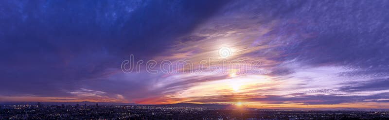Multiple Exposure Panorama of a Cloudscape Stock Photo - Image of ocean ...
