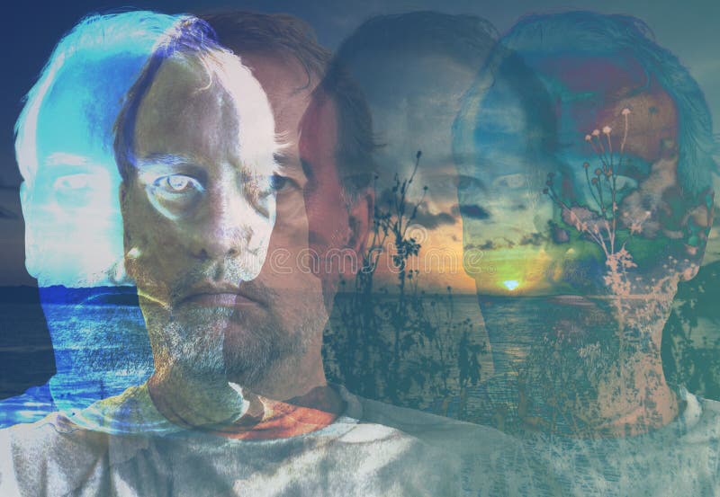 Multiple Exposure Photography. Concept of Loneliness and Sadness Stock ...