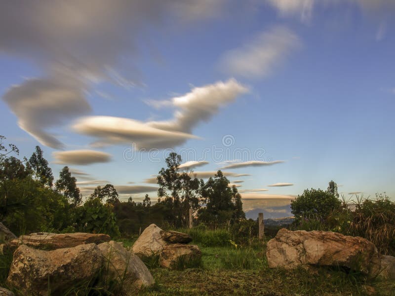 Multiple Exposure of Some Clouds at Sunrise Over the Central Mountains ...