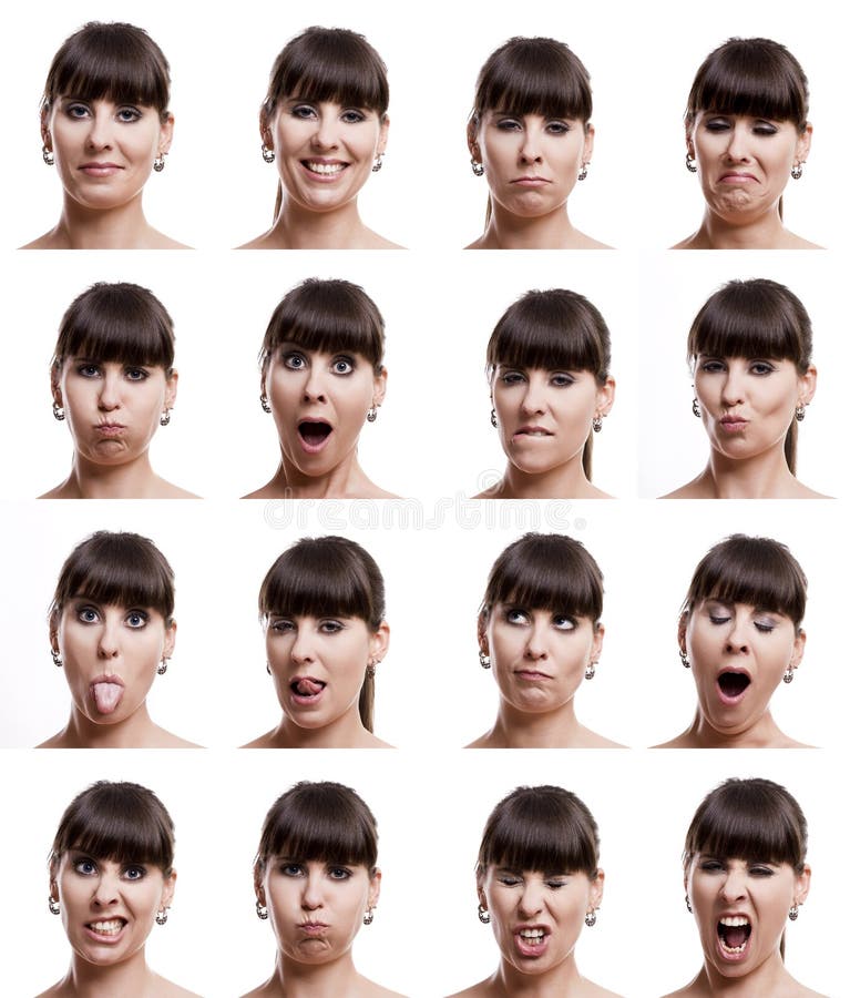 Multiple expressions stock image. Image of emotional - 19368899