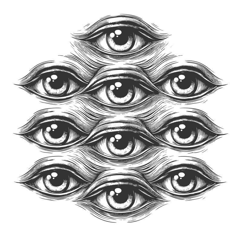 Multiple Eyes Raster Illustration Stock Photo - Image of pattern ...