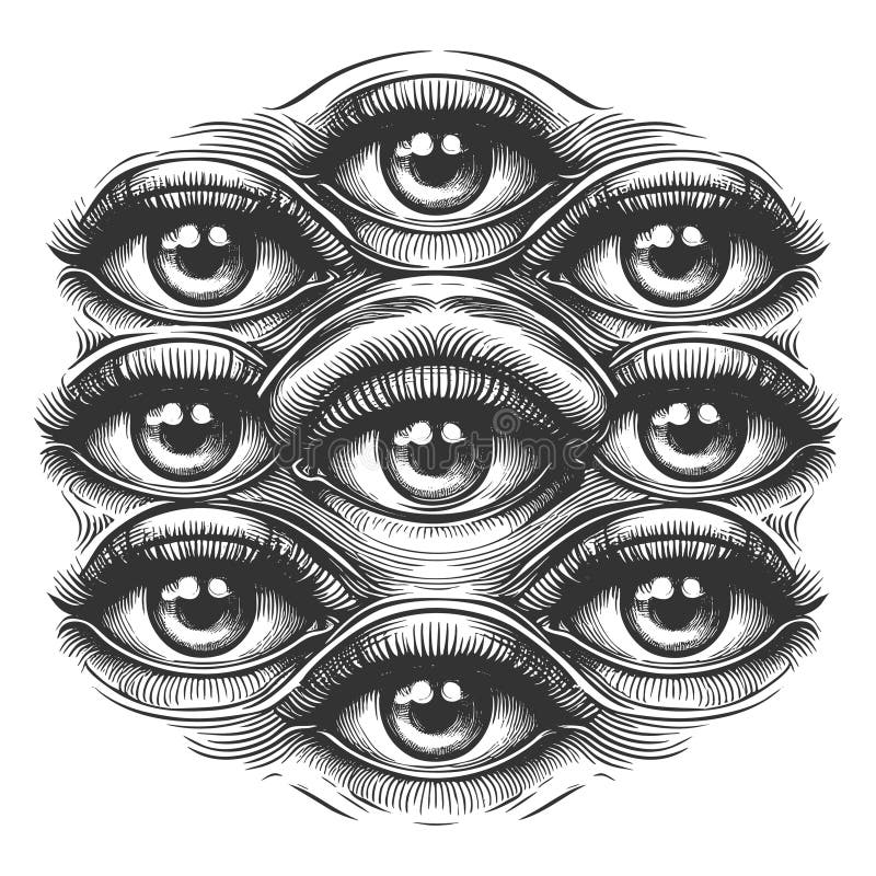 Multiple Eyes Vector Illustration Stock Vector - Illustration of ...