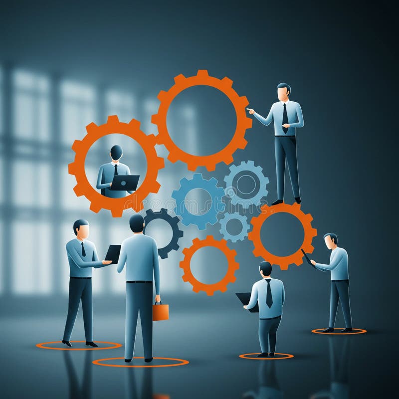 Multiple Faceless, Male Figures in Formal Attire Interact with ...