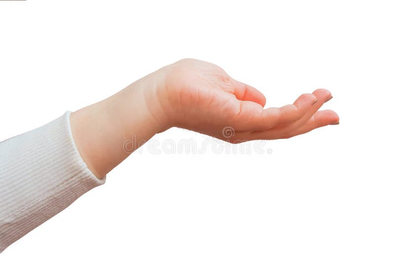 Multiple Female Caucasian Hand Gestures Isolated Over the White ...