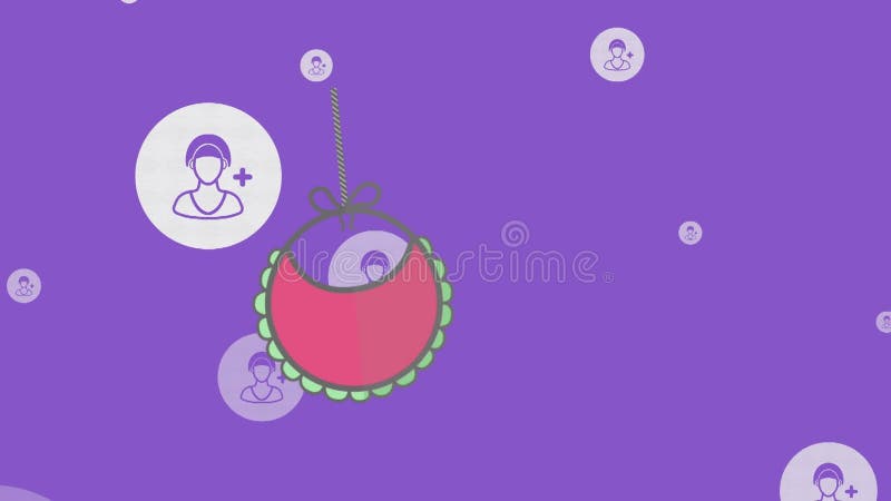 Multiple Female Profile Icons Floating Against Black Background Stock ...