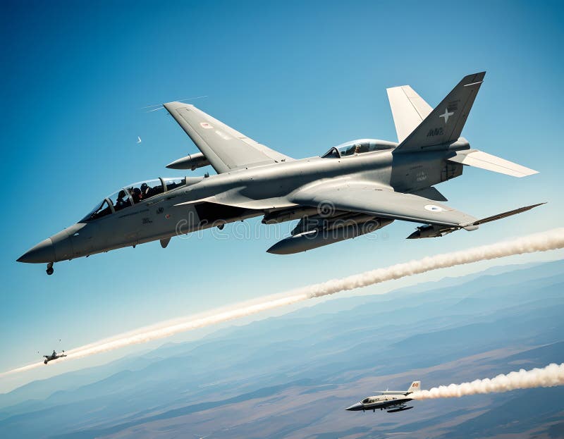 Aerial Maneuvers in Blue Skies Stock Photo - Image of maneuver ...