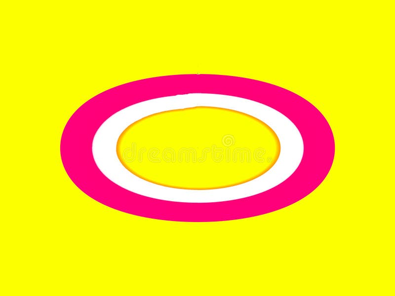 Multiple Filled Thick Circle Lines. Red, White on Yellow Stock ...