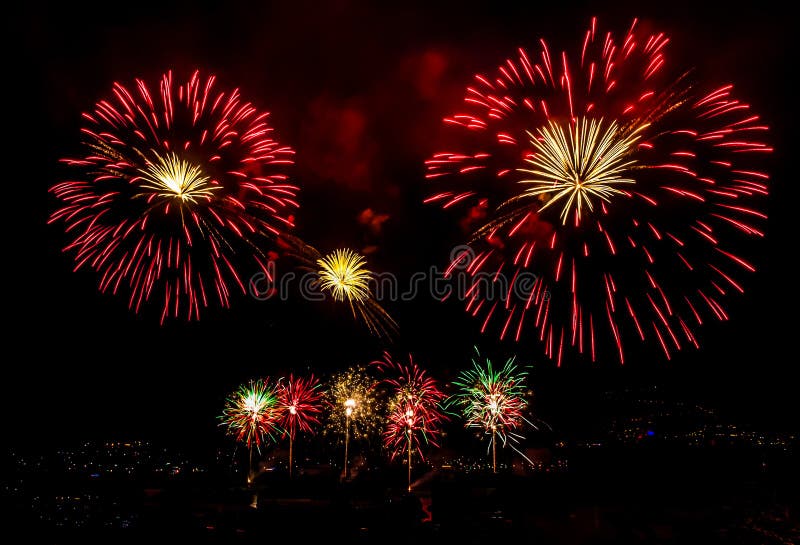 Multiple fireworks stock image. Image of party, fireworks - 40826175