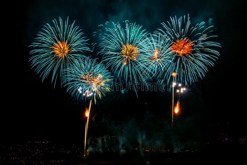 Fireworks Composition stock photo. Image of july, glowing - 6633406