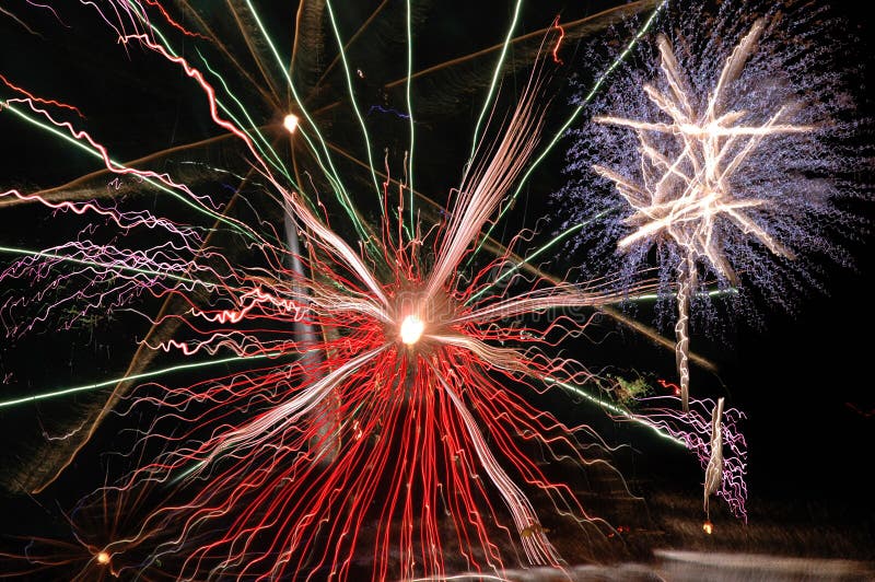 Multiple Fireworks Exploding Stock Photo - Image of colorexplosions ...