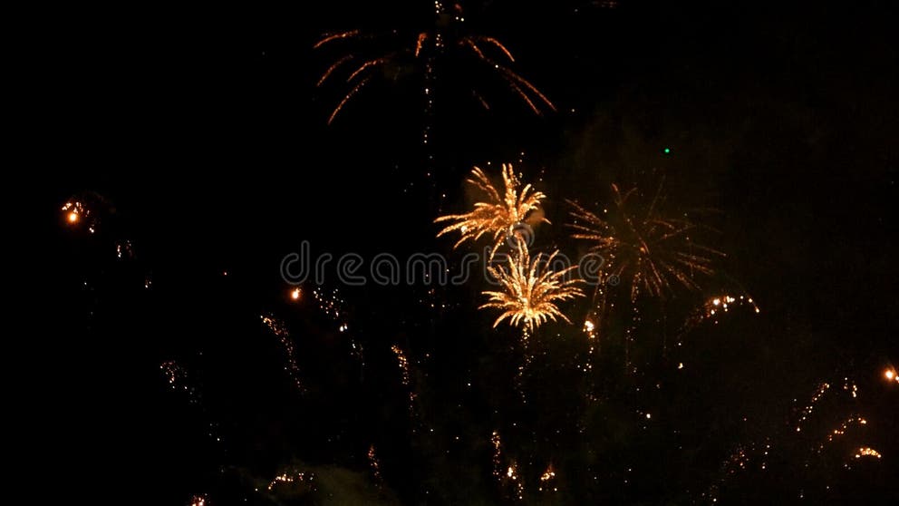 Multiple Fireworks Explosions on a Dark Night Sky Stock Photo - Image ...