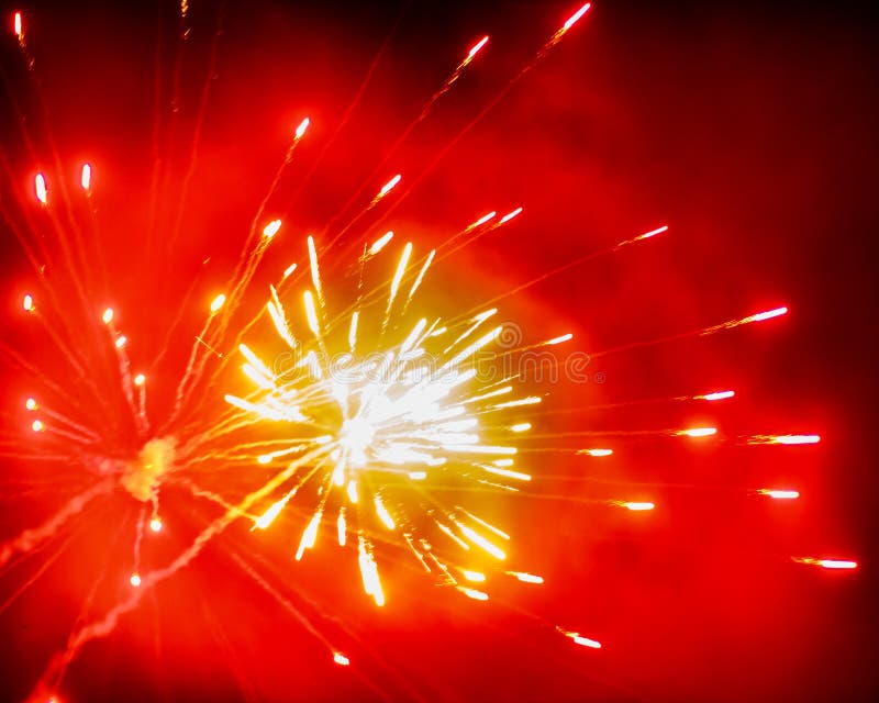 Red Fireworks stock image. Image of firework, explosion - 30296479