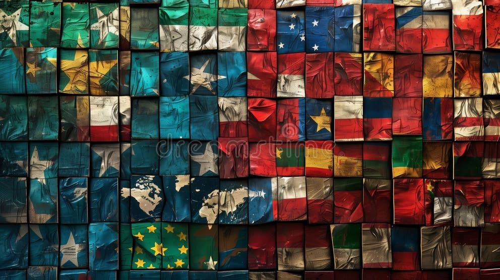 Multiple Flags Stacked Together in a Pile Stock Photo - Image of ...