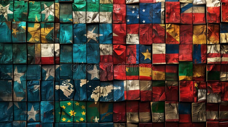 Multiple Flags Stacked Together in a Pile Stock Photo - Image of ...