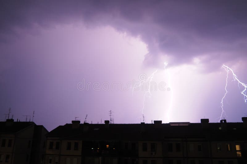 Multiple Flashes of Light and Lightning. Lightning, Electrical Spark ...