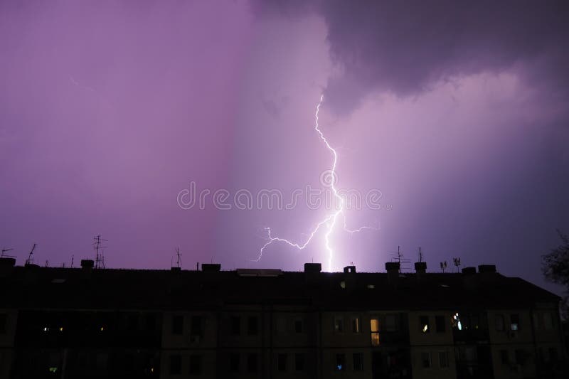 Multiple Flashes of Light and Lightning. Lightning, Electrical Spark ...