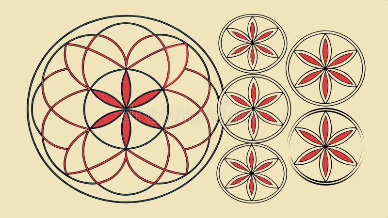 Multiple Flower of Life Geometric Patterns Design Vector Design ...