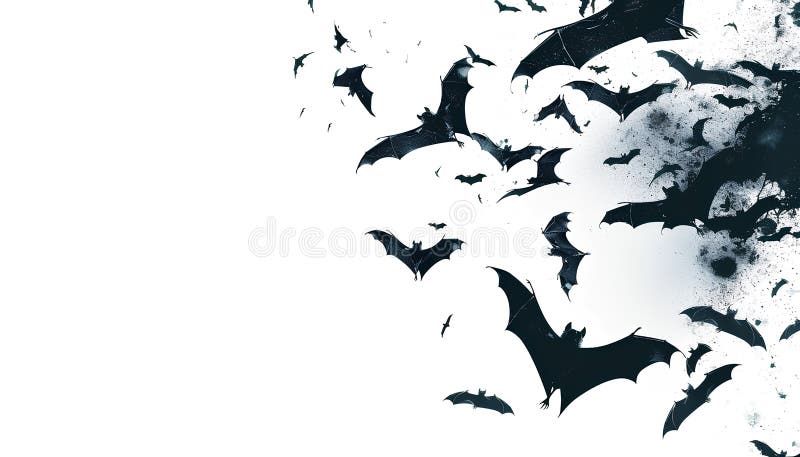 Multiple Flying Bats in Motion Isolated on White Background Stock Photo ...