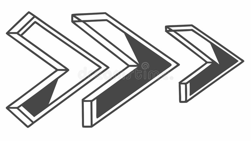 Multiple Forward Arrows, Progression and Direction, Vector Design ...