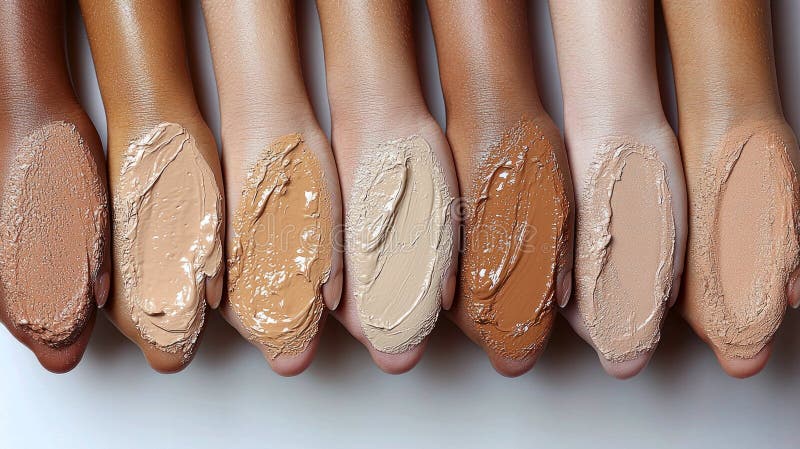 Multiple Foundation Shades are Swatched on Forearm Showcasing Smooth ...
