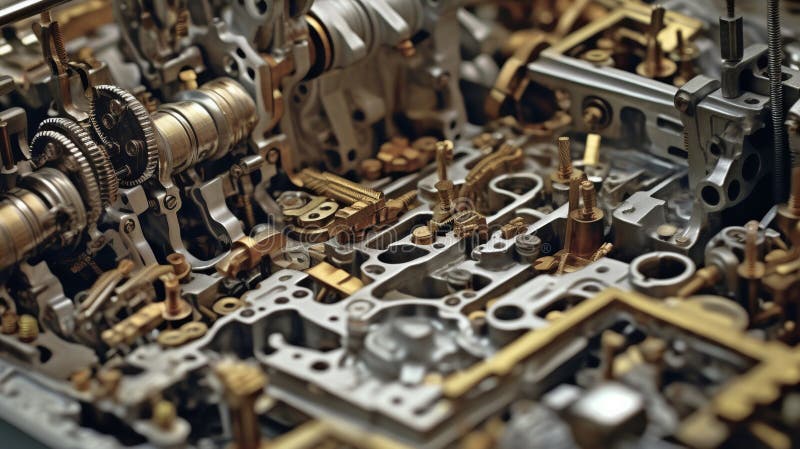 Multiple Gears of a Complex Machine in Motion Stock Image - Image of ...