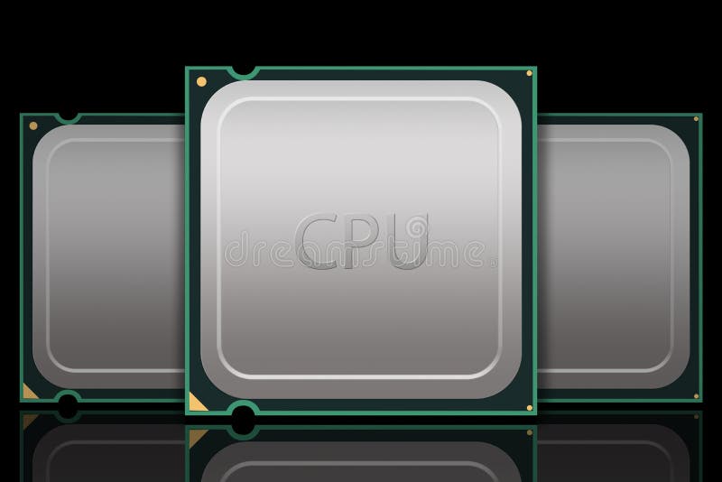 Generic CPU Labeled with Electrical Connections Stock Illustration ...