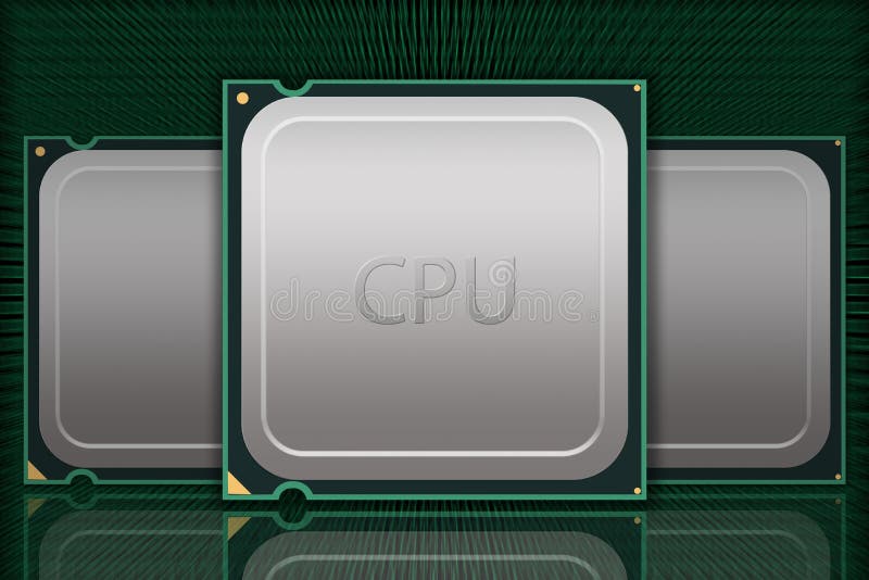 Generic CPU Labeled with Electrical Connections Stock Illustration ...