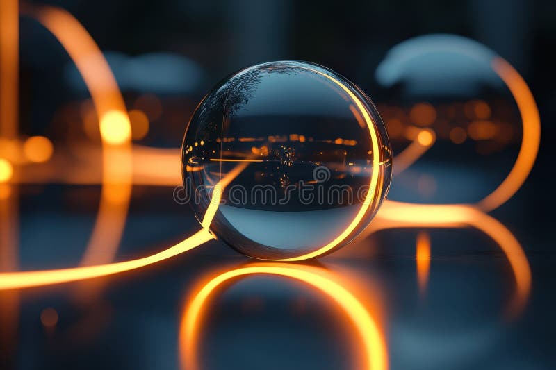 Elegant Glass Spheres Reflecting Warm Light in an Artistic Arrangement ...