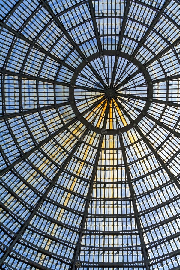 Multiple Glass Windows As Part of Domed Ceiling. Vertical Format Stock ...