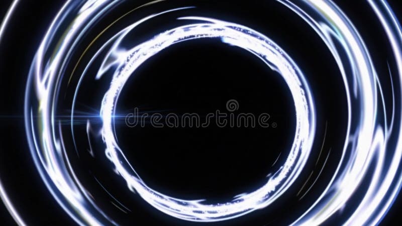 Multiple Glowing Plasma Rings Rotate Rapidly Around a Dark, Empty ...