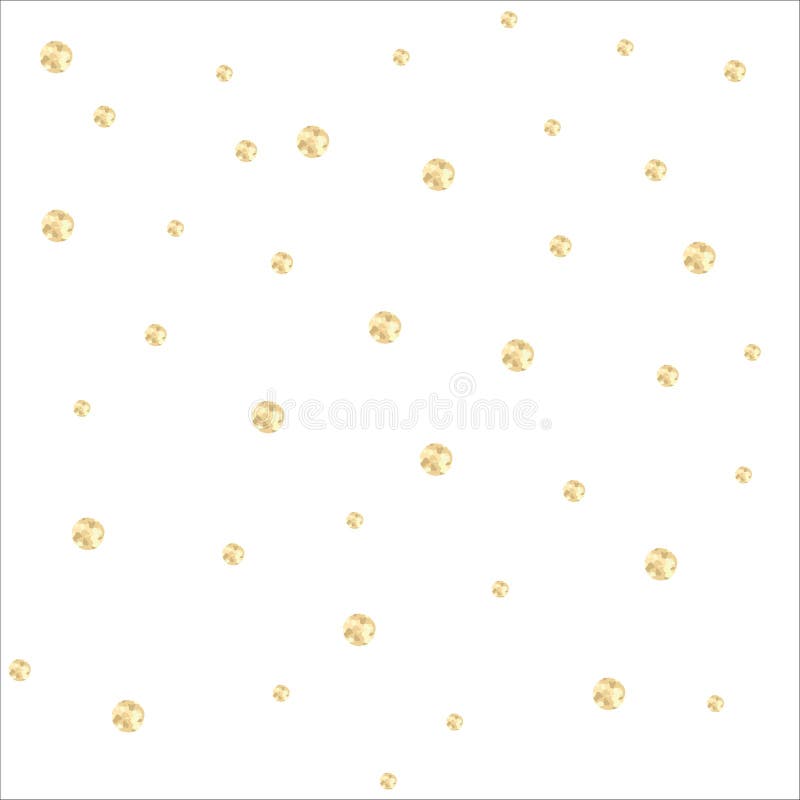 Multiple Gold Shiny Metallic Spots on White Background Stock ...