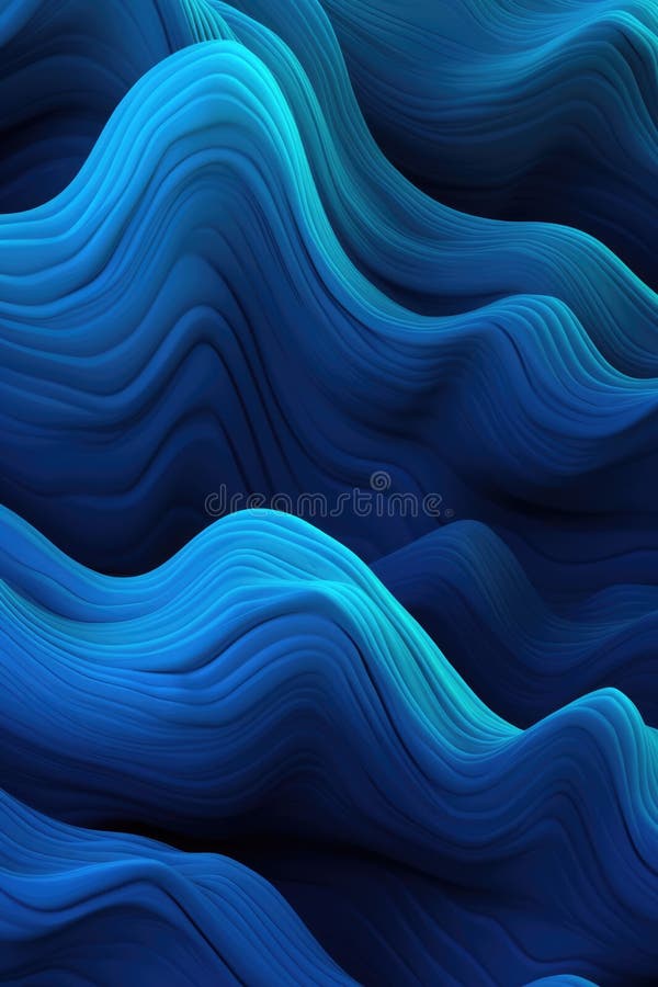 Multiple Gradient Blue Waves Background, Created Using Generative Ai ...