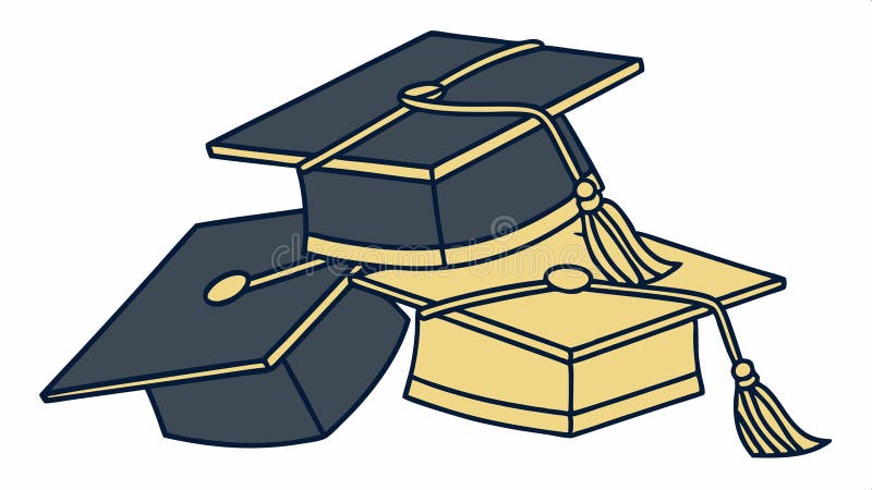 Multiple Graduation Caps and Diploma, Symbolizing Educational Success ...