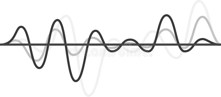 Multiple Gray and Black Oscillating Lines Creating a Complex Wave ...
