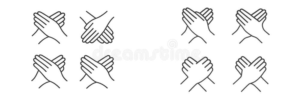 Multiple Hand Symbols Representing Different Gestures and Interactions ...