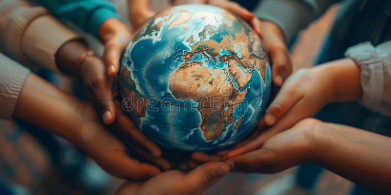 Multiple Hands from Different Ethnic Backgrounds Holding a Globe ...