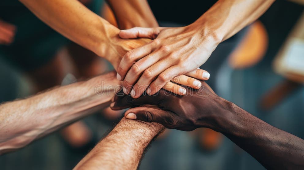 The Unity of Helping Hands..AI Generated Image Stock Photo - Image of ...
