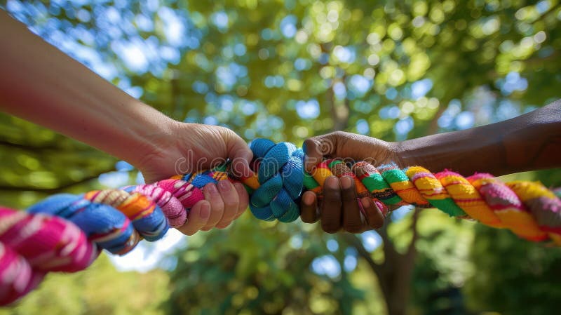 Unity in Diversity through a Colorful Braided Rope Stock Image - Image ...
