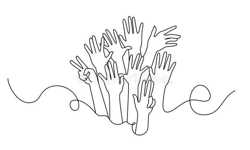 Multiple Hands Oneline stock vector. Illustration of icon - 329439171