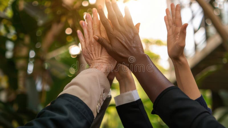 The Joined Diverse Hands.AI Generated Image Stock Photo - Image of ...