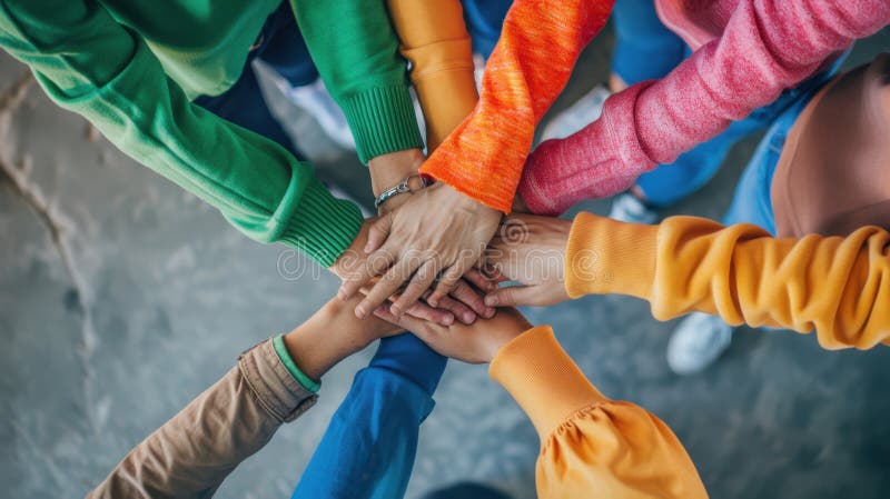 The Unity of Colorful Hands.AI Generated Image Stock Image - Image of ...
