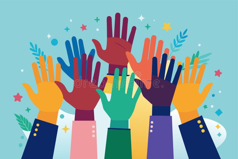 Multiple Hands Reaching Up in the Air, Symbolizing Unity and ...