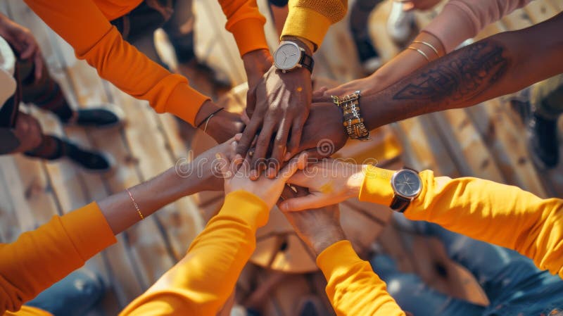 A Close-up of United Hands.AI Generated Image Stock Image - Image of ...