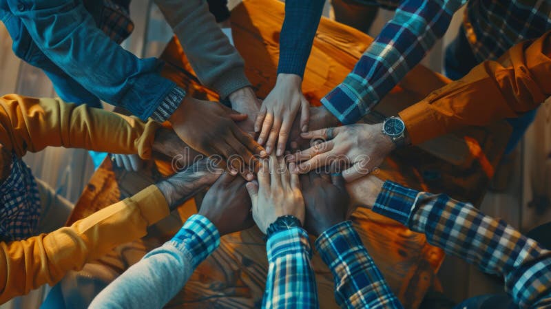 The Hands of Team Unity.AI Generated Image Stock Image - Image of ...