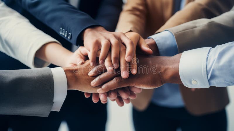 A Circle of Unified Hands. AI Generated Stock Photo - Image of meeting ...