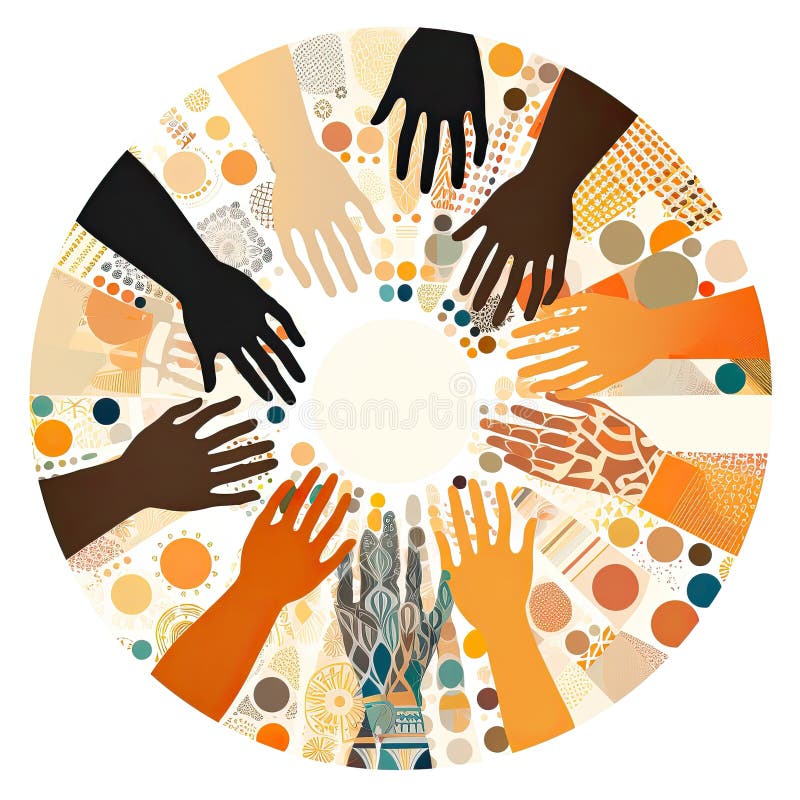 Multiple Hands with Their Hands Together in a Circle Stock Photo ...