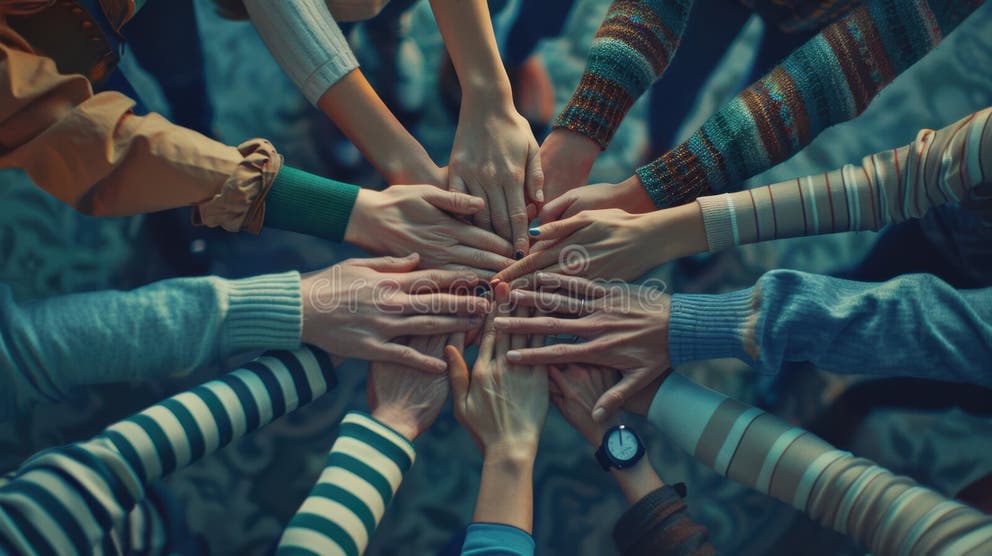 The Unity of Hands.AI Generated Image Stock Photo - Image of ...