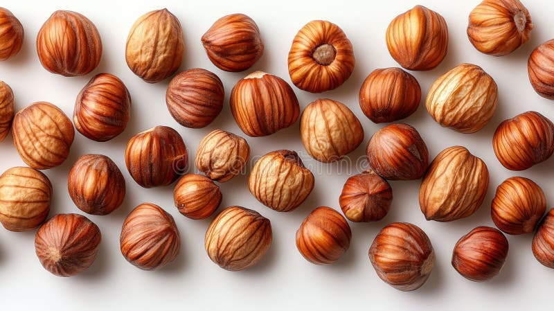 Fresh Hazelnuts Arranged on a Clean Surface Showcasing Their Natural ...