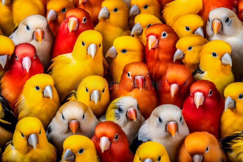 Multiple Head of Birds Packed Together and Straight Look the Same Way ...