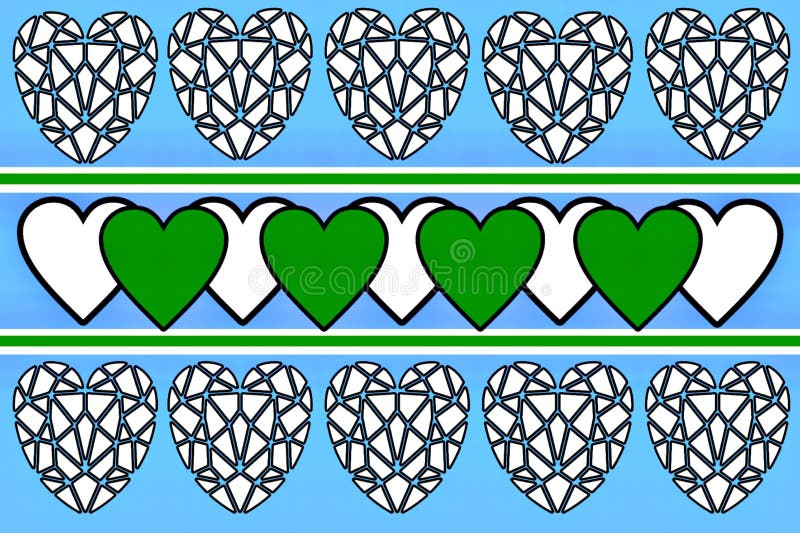 Multiple Heart Design on the Blue Background Stock Illustration ...